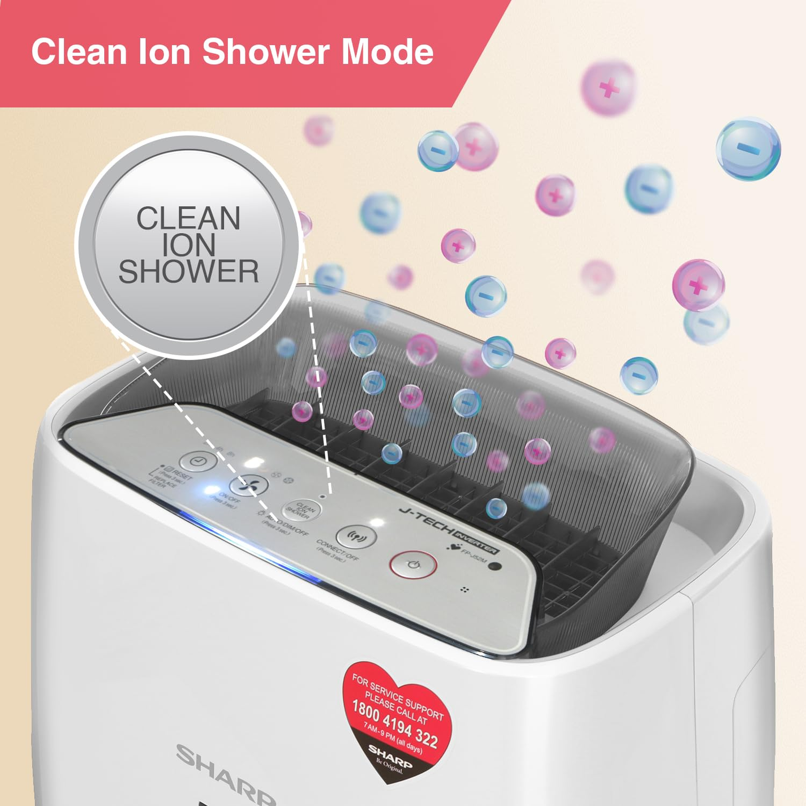 Buy SHARP FP J52M W Smart Air Purifier with Remote Operation Capability Plasmacluster Technology White Online Croma